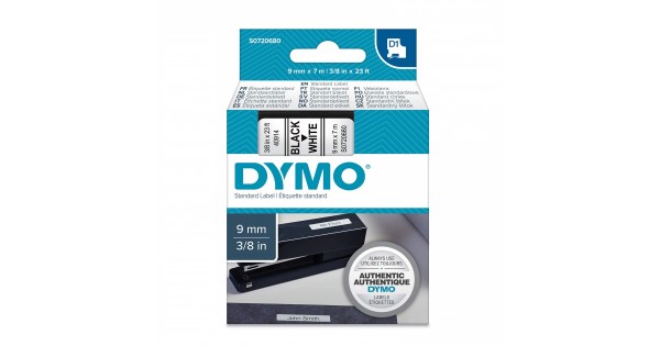 Dymo 40913 D1 tape 9mm x 7m black on white